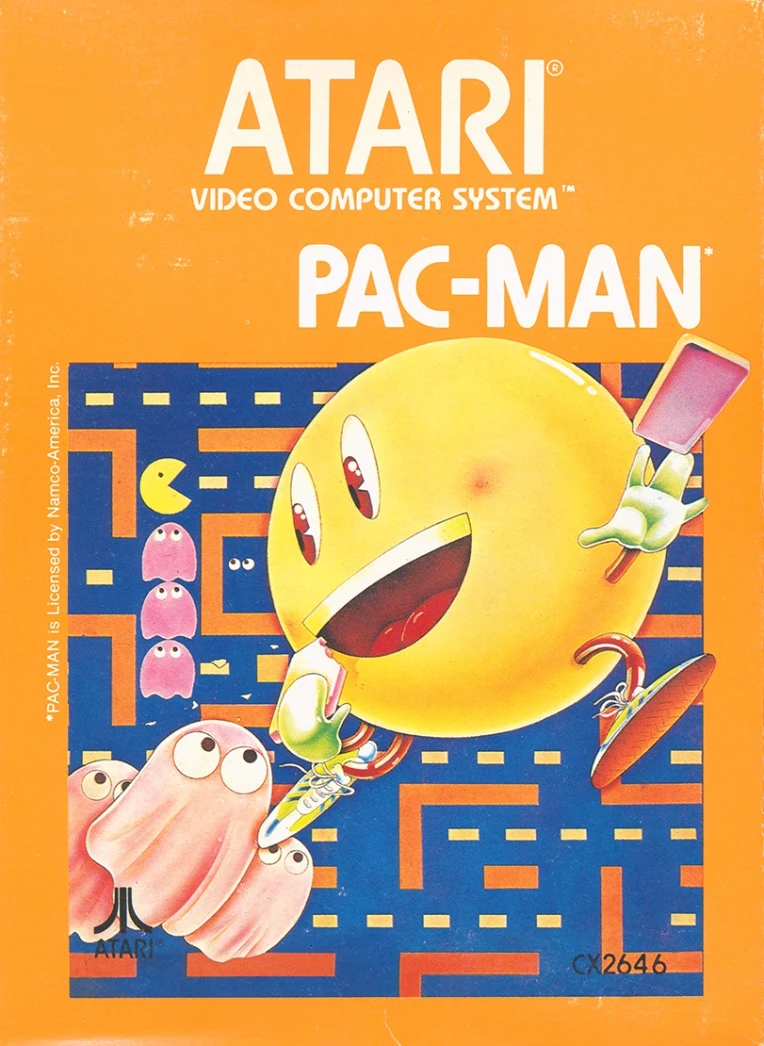 Atari Pac-Man box art redraw by VForValhalla on Newgrounds
