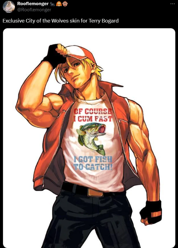 Fatal Fury/Garou: CoTW - Fishing with a Meme Shirt by JKflay on Newgrounds