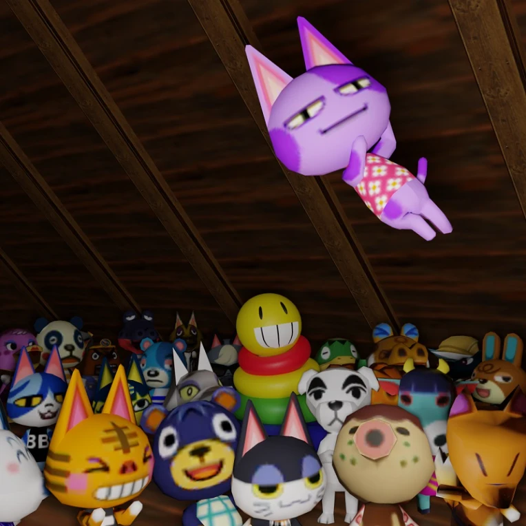 Screen Printed Animal Crossing Stage Dive by Joli-Dolus on Newgrounds