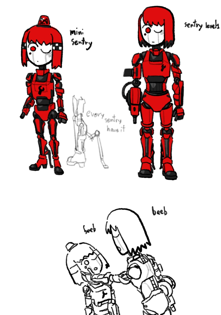 My own dispenser and mini sentry robot design by Trophimos on Newgrounds