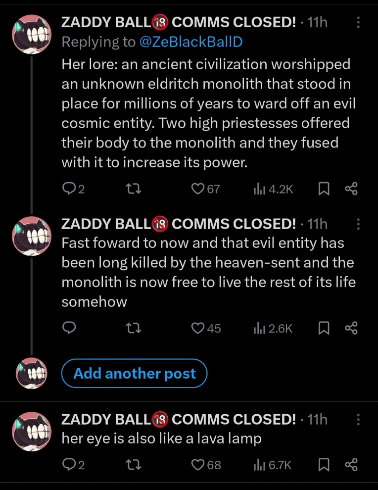 New Oc, the Monolith by ZeBlackBallD on Newgrounds